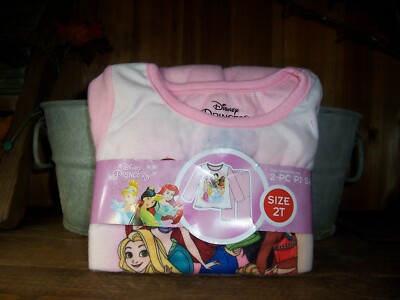 DISNEY PRINCESS GIRLS TODDLER 2 PIECE FLANNEL SLEEPWEAR SET SIZE 2T ...