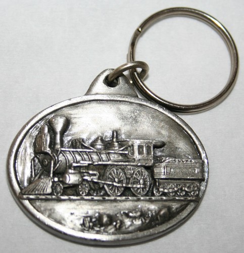 Vintage 1984 SISKIYOU BUCKLE CO Pewter Steam Locomotive Train KEYCHAIN ...