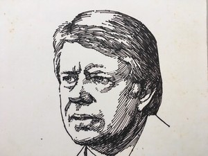 ORIGINAL PRESIDENT JIMMY CARTER PEN AND INK ILLUSTRATION ART SKETCH ...