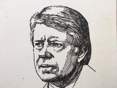 ORIGINAL PRESIDENT JIMMY CARTER PEN AND INK ILLUSTRATION ART SKETCH ...