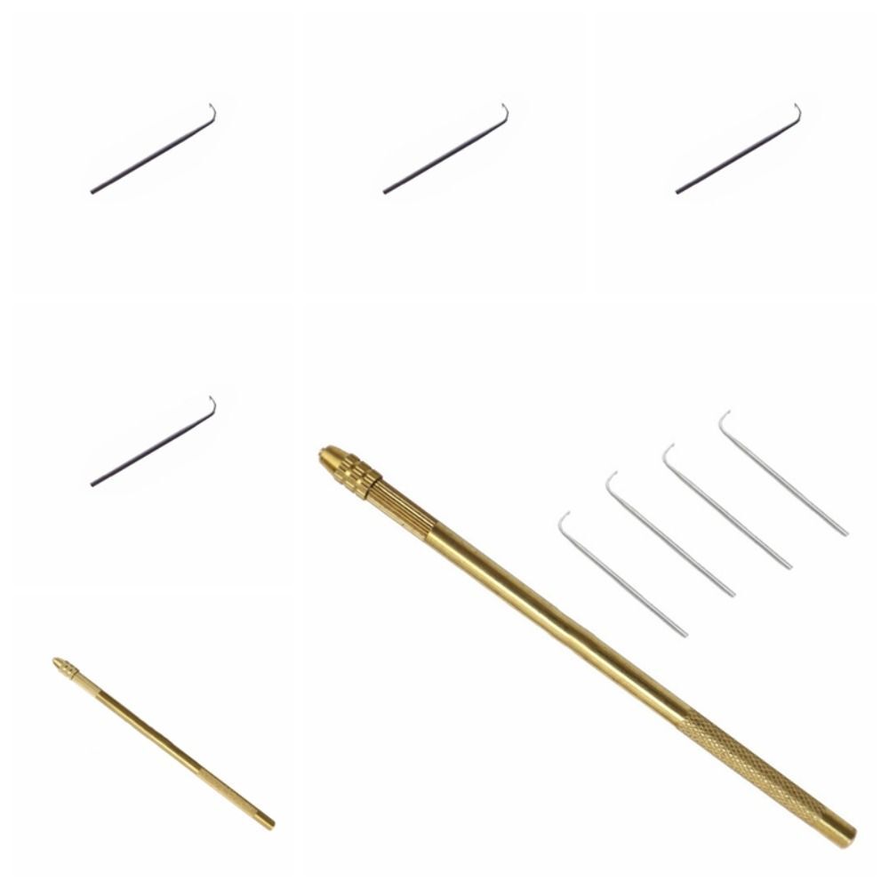 5pcs/set Golden Lace Wig Needles Copper Handle Wig Making Kit ...