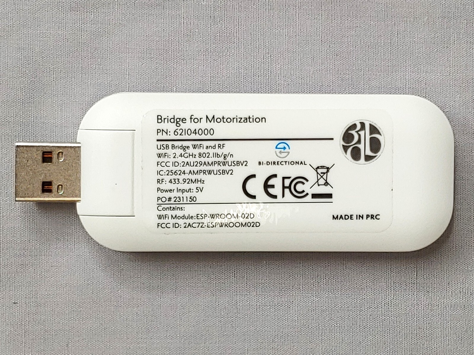 3-Day Blinds USB AMP Bridge WiFi Hub for Motorized Smart Shades ...