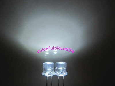 100pcs, New 5mm White 13000mcd Flat Top LED Wide Angle leds Light | eBay