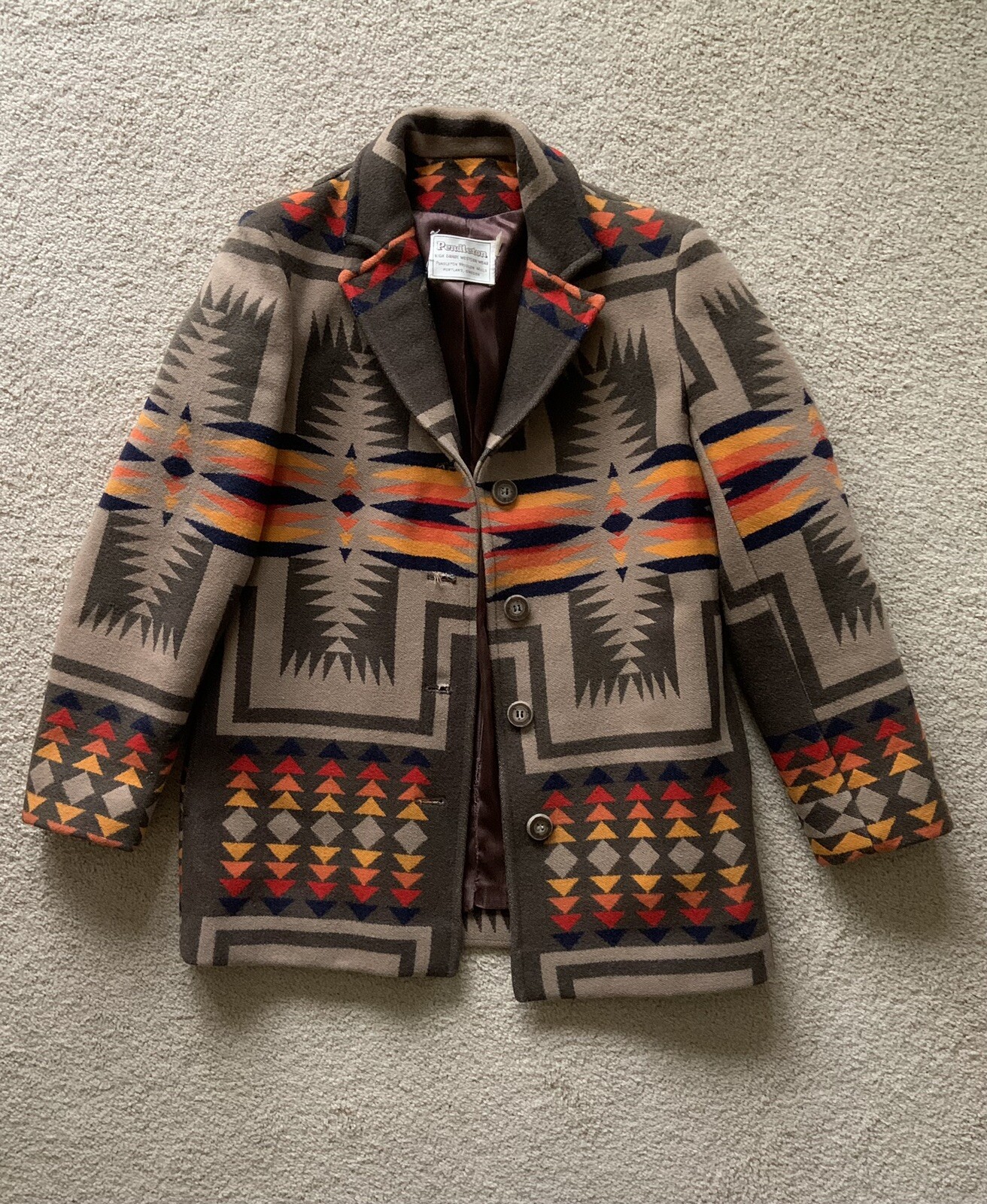vintage pendleton western wear aztec button front jacket | eBay
