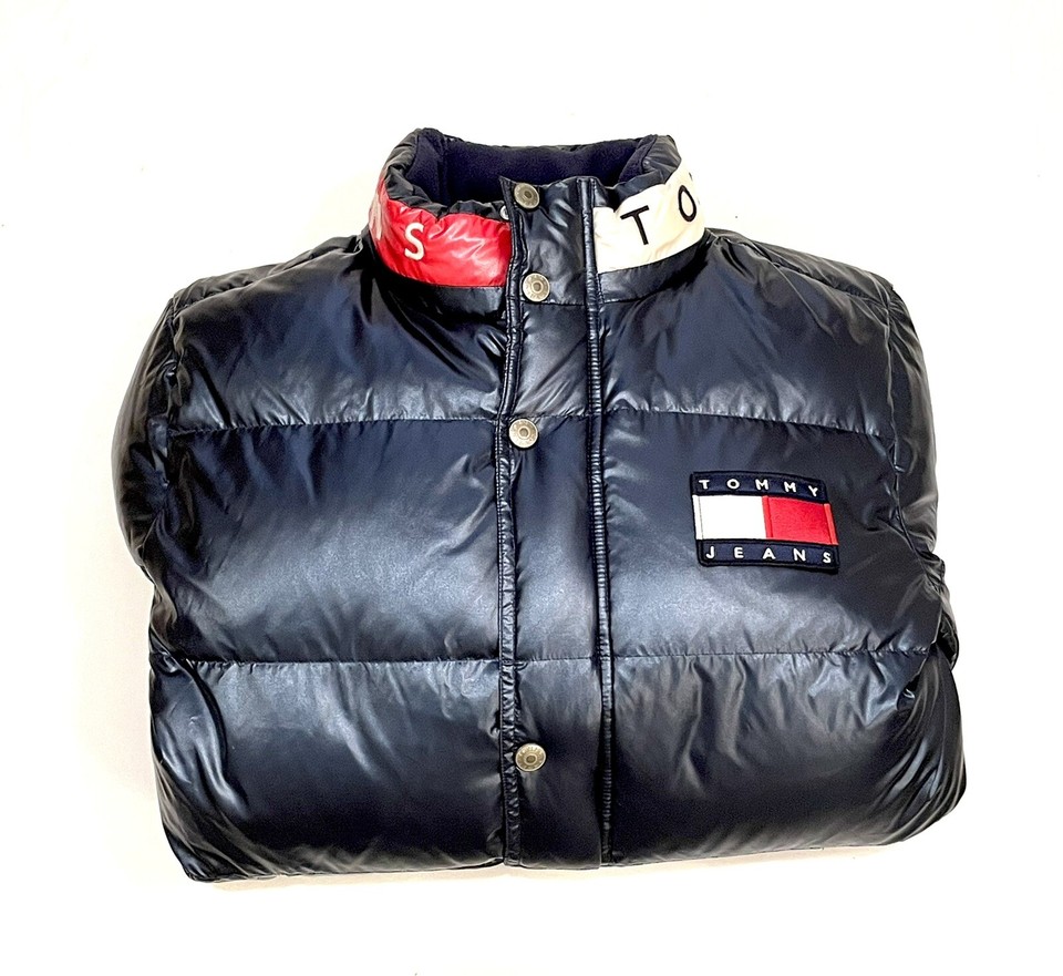 TOMMY JEANS Men’s Luxury Shiny Puffer Jacket Blue S Small Sport | eBay