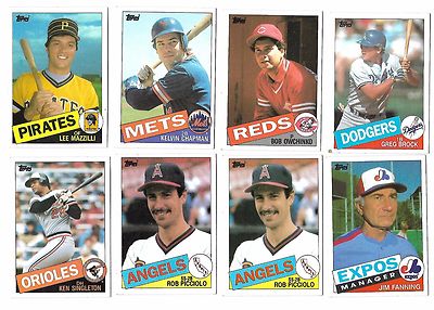 1985 TOPPS BASEBALL CARD LOT OF 8 - #748,751,752,753,755,756x2,759 NM ...