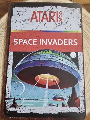 🍀 Blechschild Gaming Retro Atari 2600 Space Invaders Design Tin Sign ...