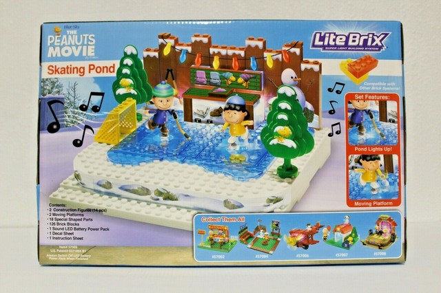 Lite Brix Peanuts Movie Skating Pond Building Set 57009 HTF Lucy Linus ...