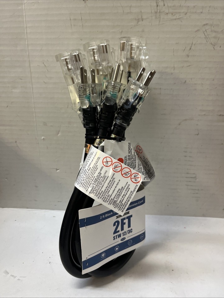 DEWENWILS 3 Packs Indoor/Outdoor Tri-Tap Extension Cord Splitter 2 FT ...