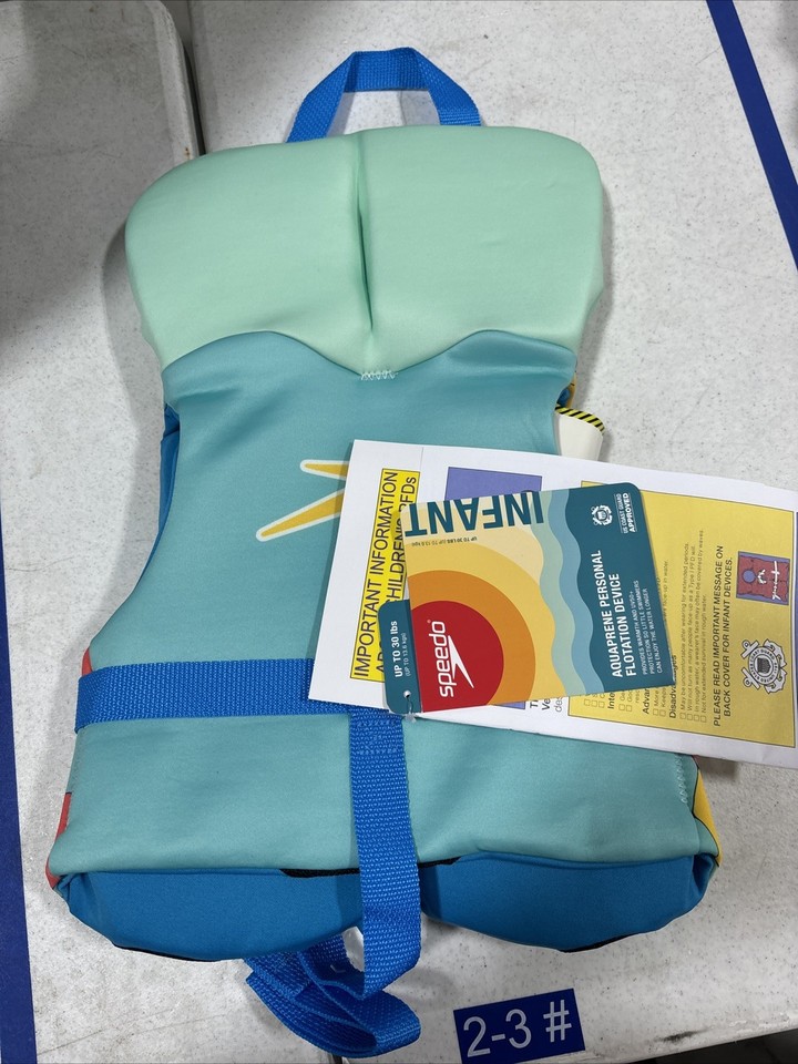 Speedo Swimming Life Jacket Vest PFD USCG Approved Up to 30 lbs Bee ...