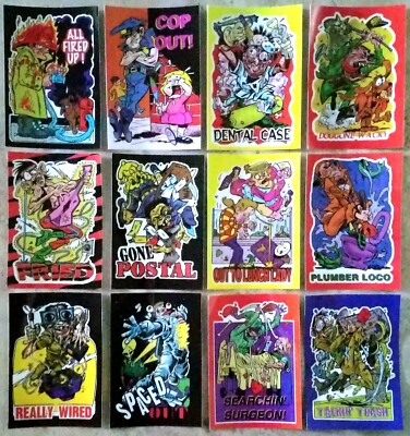 Wacky Workers Stickers Full Set of 12 Vending Machine Decals Humor ...