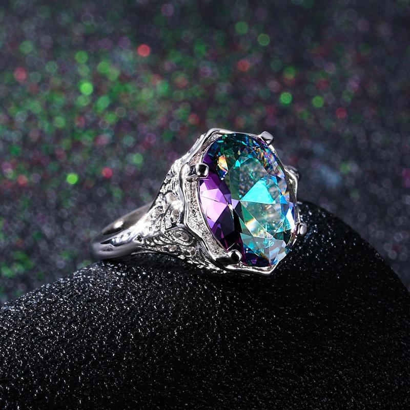 Rainbow Fire Mystic Topaz Ring Silver Ring Fine Jewelry Gif | eBay