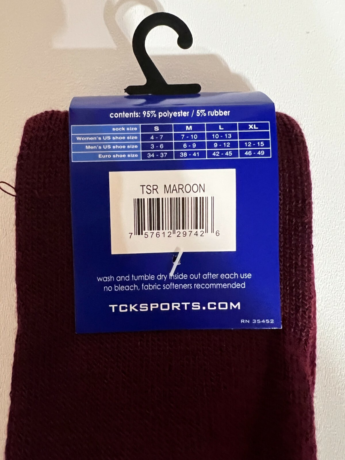 TCK Multisport Socks Maroon Size M Baseball Soccer Softball *FREE ...