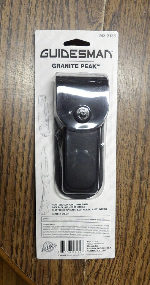Guidesman Granite Peak Outdoor Folding Knive w/ Sheath UNOPENED Mint In ...
