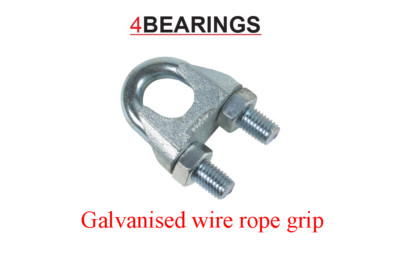 3MM TO 16MM GALVANISED STEEL WIRE ROPE GRIPS ( BULLDOG GRIPS) **PLEASE ...