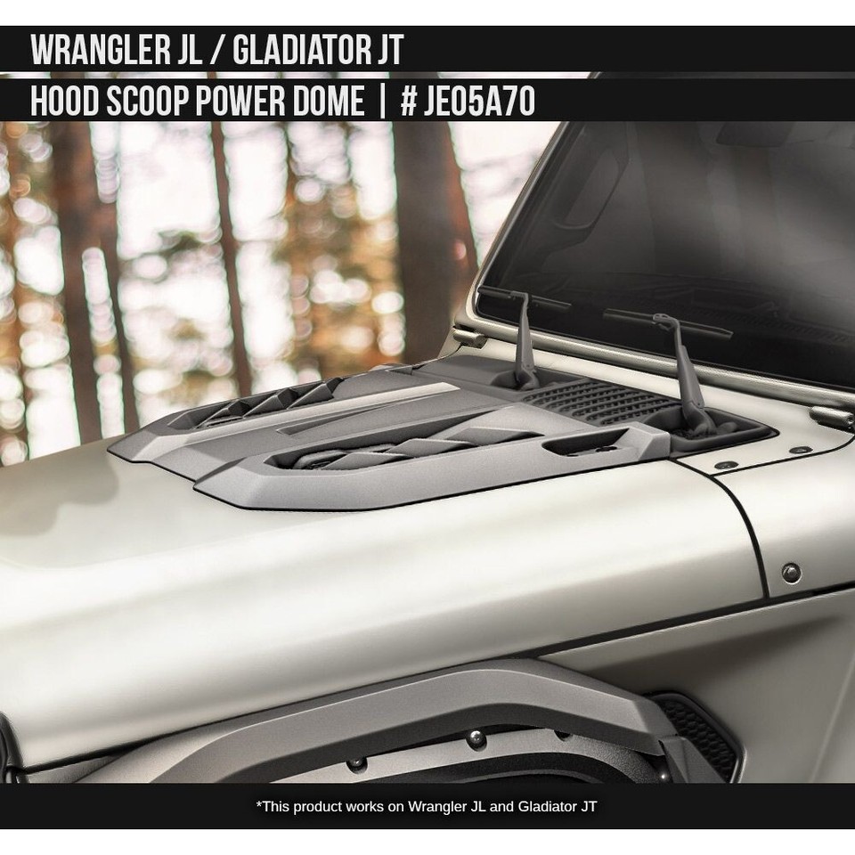 Fits 18-25 Gladiator Wrangler Air Design Custom Hood Scoop Satin Black ...