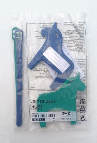 2 X Ikea Vinter Horse Shaped Travel Luggage Tags Blue Green Brand New ...