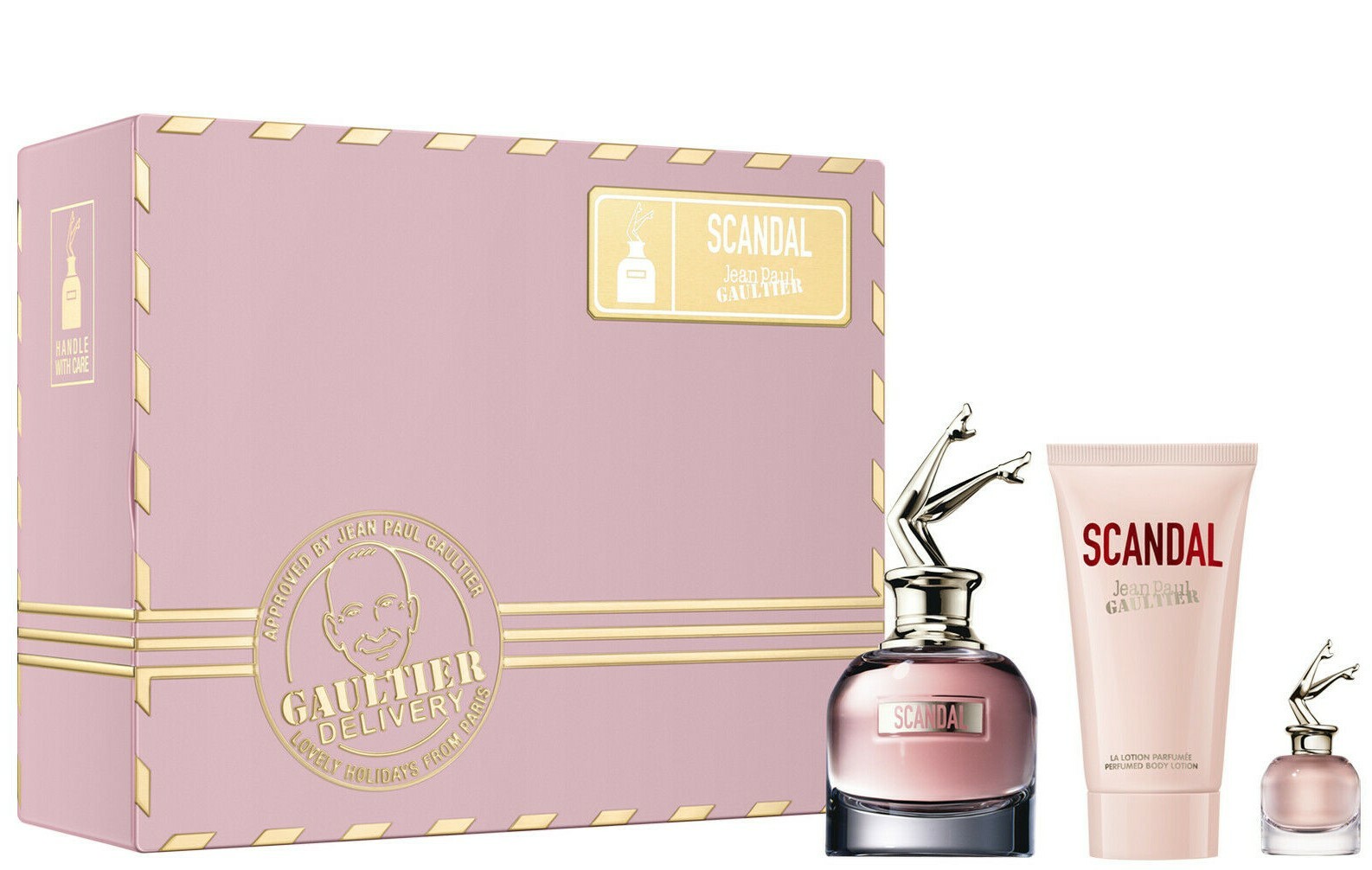 Jean Paul Gaultier Elixir Scandal gift set 50 75ml EDT Shower Gel Mini ...