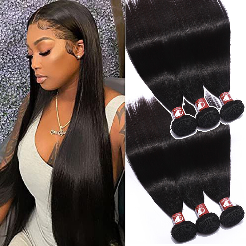 1-3 Bundles 100% Real Human Hair Bundles Brazilian Hair Extensions ...