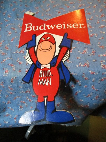 Sticker Budweiser Bud Man Holding Bowtie Logo About 9 1/4" High | eBay