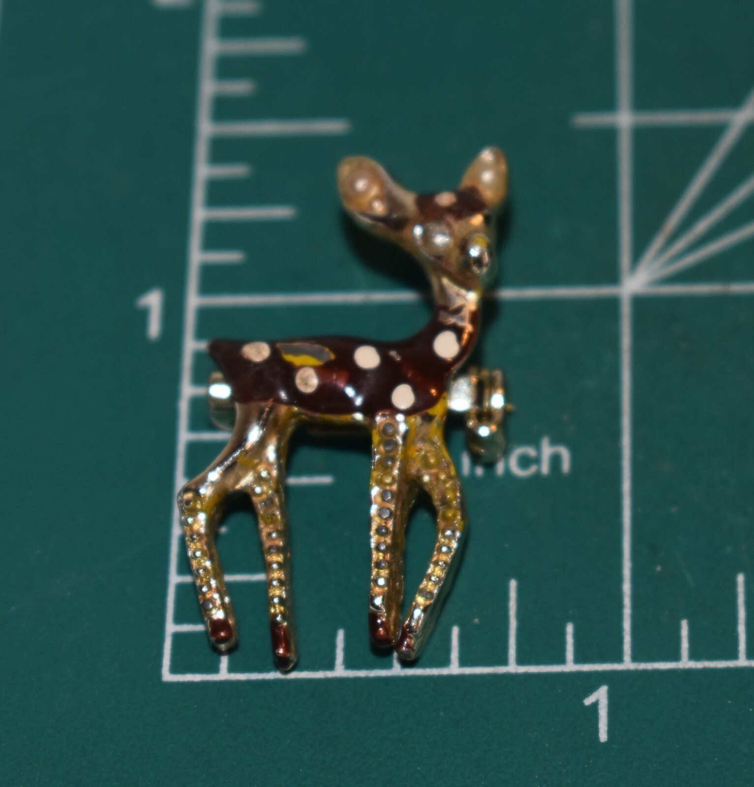 Vintage 1 Inch Silver Tone and Enamel Fawn Pin | eBay