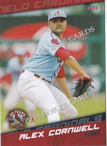 2024 Springfield Cardinals Alex Cornwell RC Rookie St Louis Minor Card ...