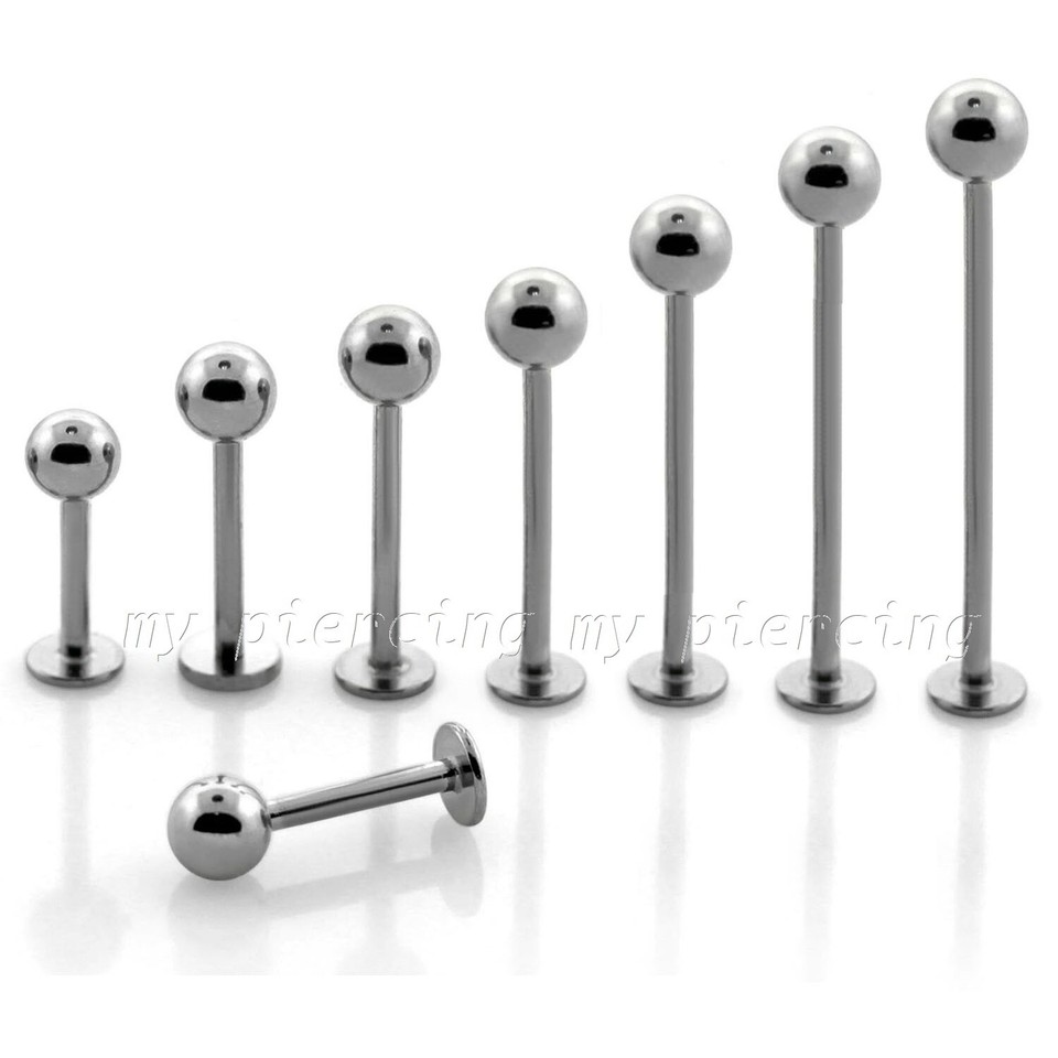 20G 18G 16G 14G Surgical Steel Labret Earring Cartilage Tragus & Cheek ...