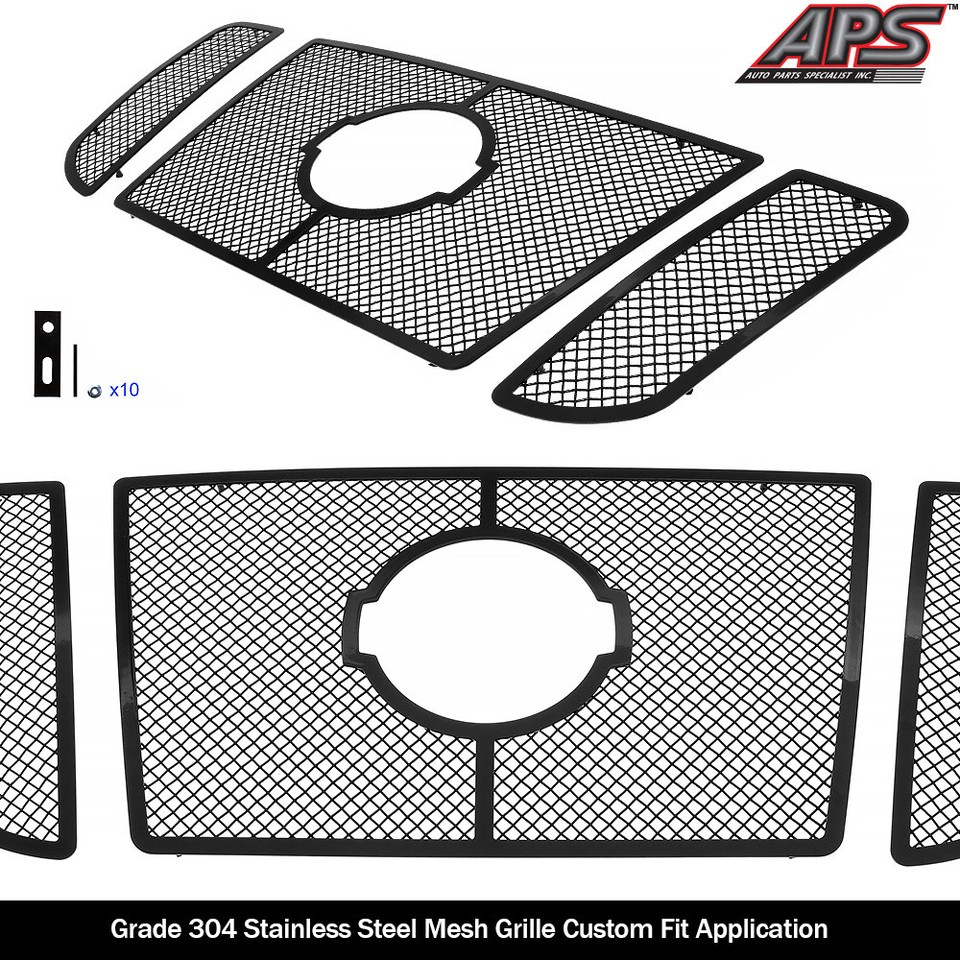 Fits 2012-2019 NISSAN NV 2500/3500 Upper Stainless Black Mesh grille ...