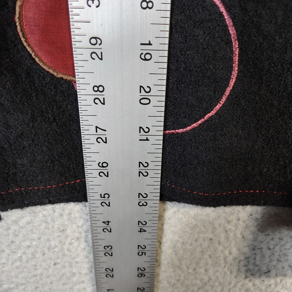 CoVelo Jacket Women Medium Black Circle Embroidered 100% Boiled Wool ...