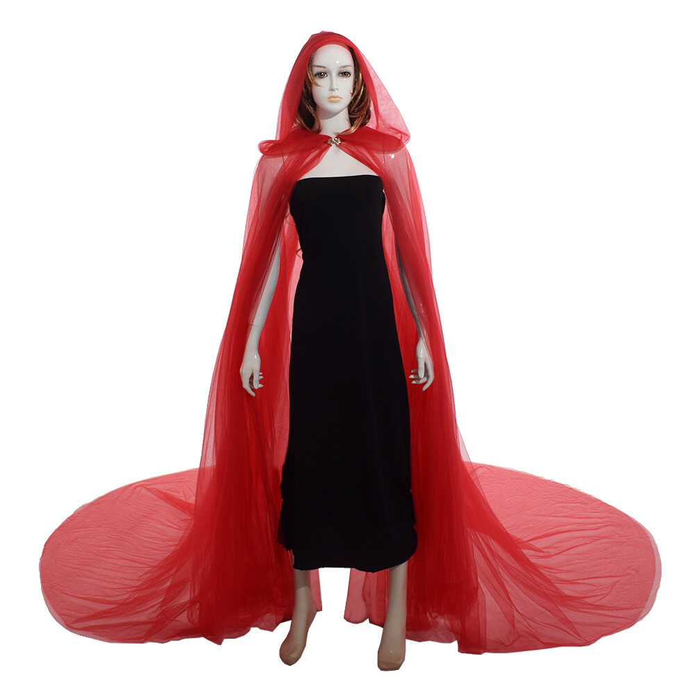 Women Cape Cloak Wedding Long Cloak Fancy Dress With Hooded Halloween ...