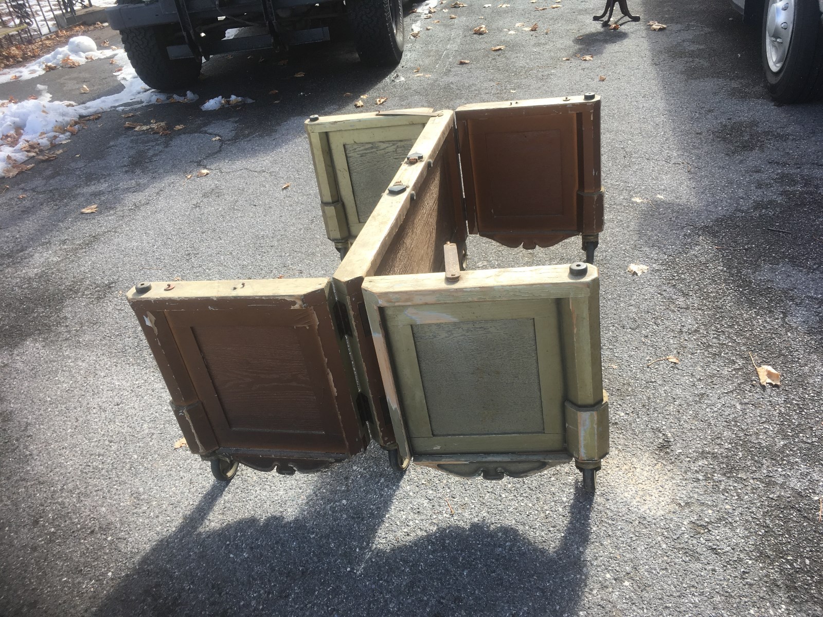 Antique Wooden Coffin Stand Vtg Casket Stand / Cart Bier Gothic Coffee ...