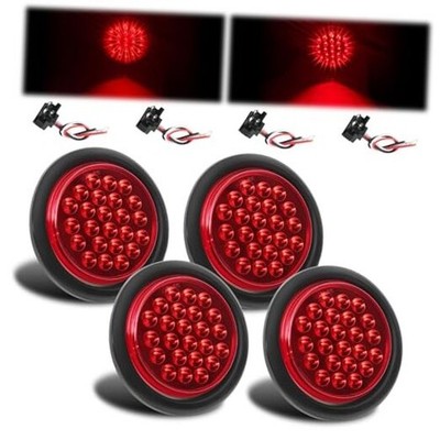 4Inch Round LED Trailer Lights - 4 PCS 24 High-Output LED Red Tail ...