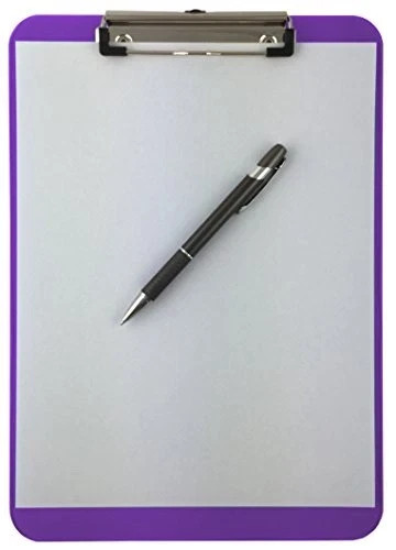 Plastic Clipboard Transparent Color Letter Size Low Profile Clip (Pack ...