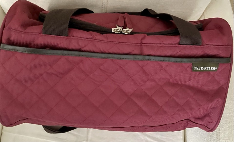 U.S. Traveler Weekender Women's Burgundy/maroon Quilted Travel Duffle ...
