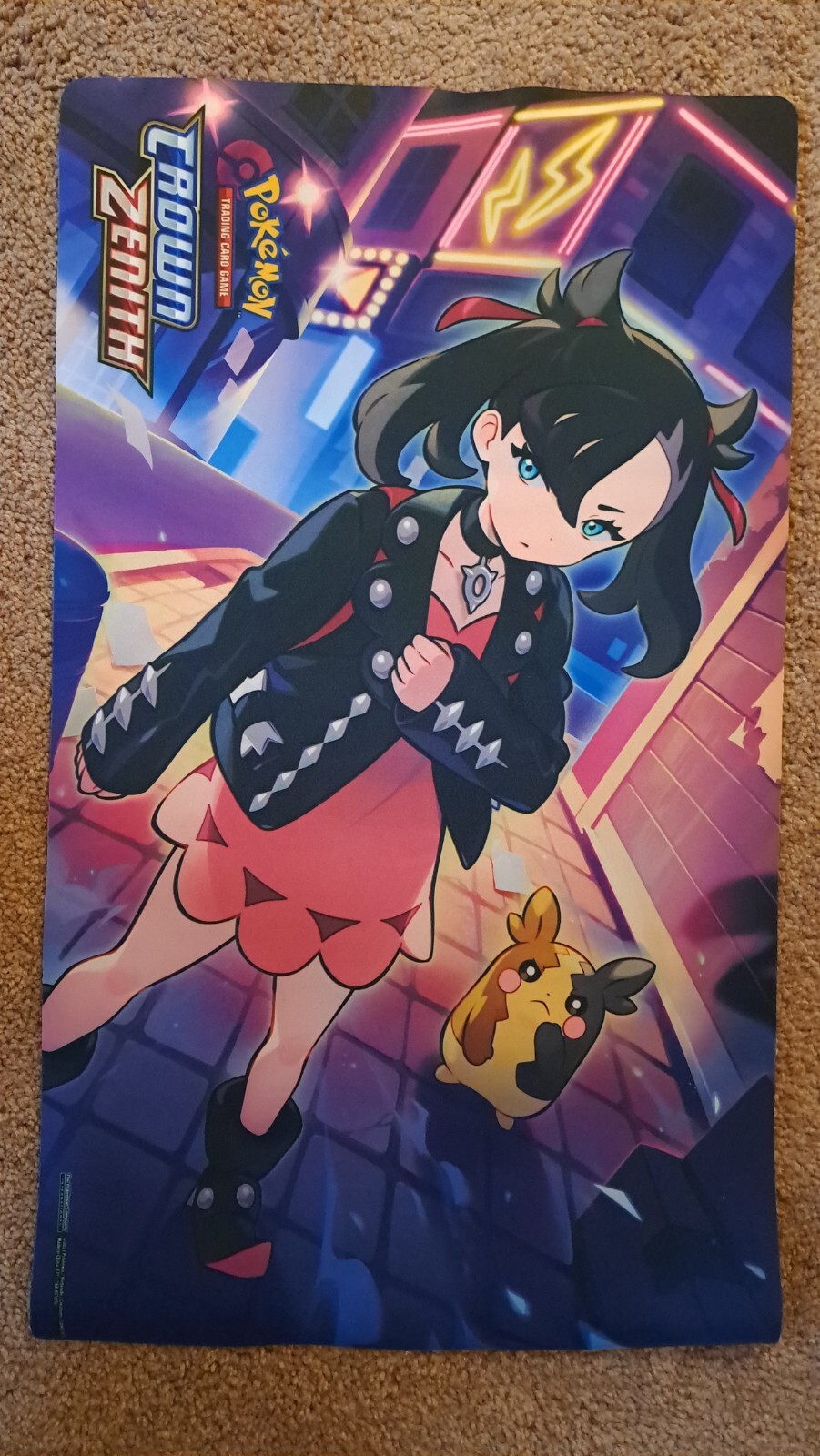 Pokemon TCG CROWN ZENITH Premium Playmat Marnie & Morpeko - BRAND NEW ...