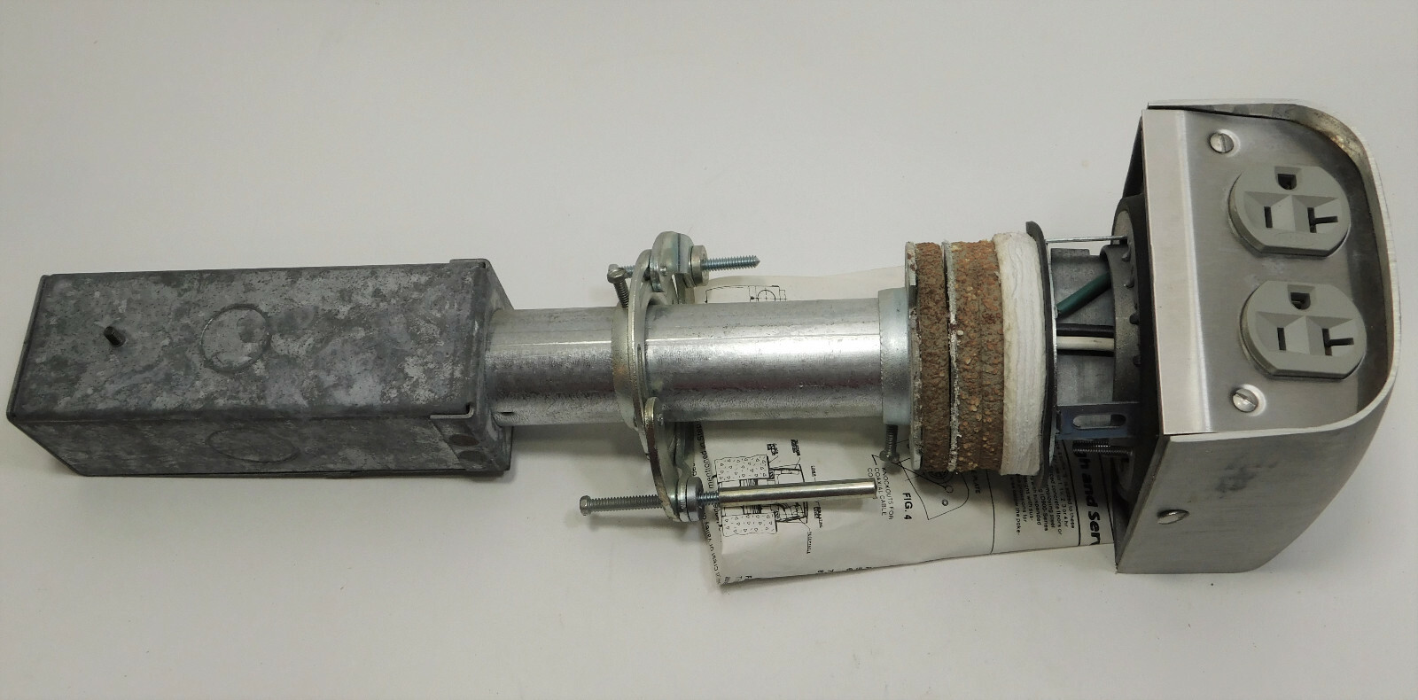 Hubbell PT7P2T Poke Through for 2-1/4-7" Floor Duplex Receptacle ...