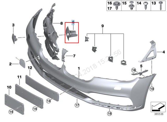 BMW 7 G11 Left Headlight Washer Holder 51117362521 7362521 2016 OEM for ...