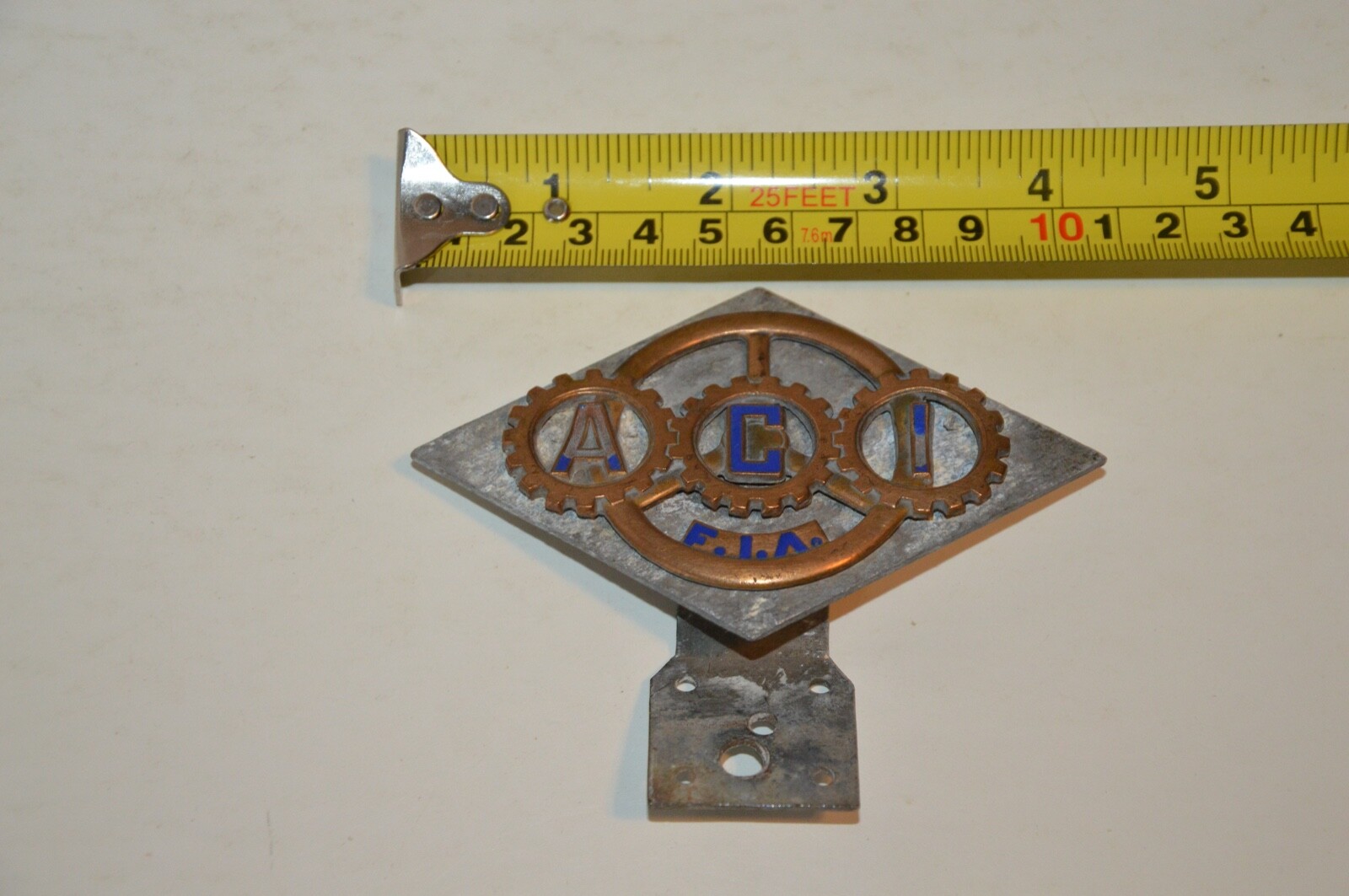 Vintage ACI Automobile Club Italy F.I.A. Car Badge Lorioli Milano-Roma ...