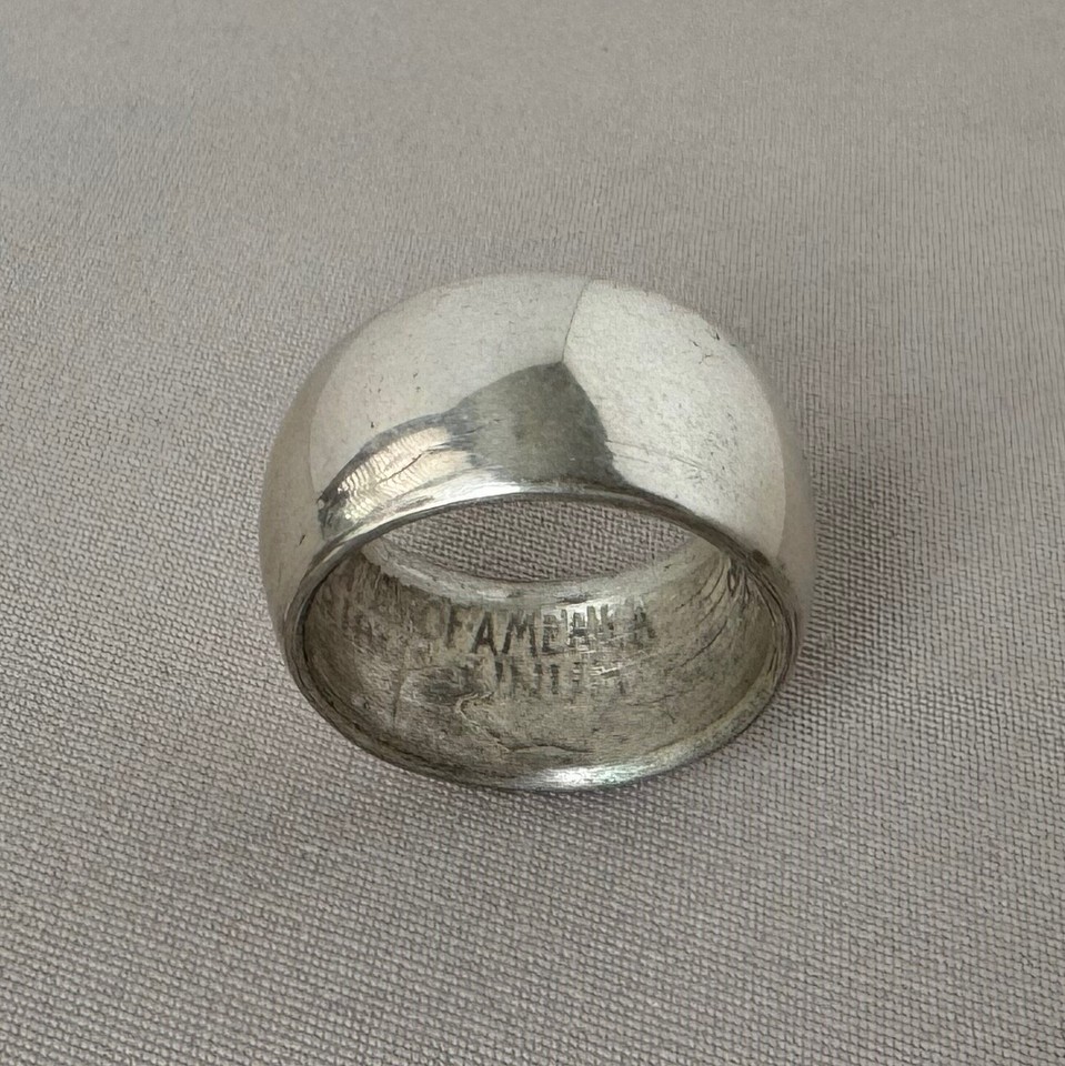 Hand Crafted Morgan Silver Dollar Coin Band Ring Size 10.5;P309 | eBay