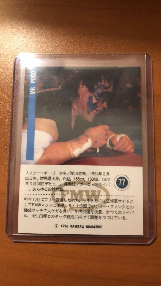 *VERY RARE* MR.POGO FMW JAPAN Pro-Wrestling Cards BBM 1996 Japanese | eBay