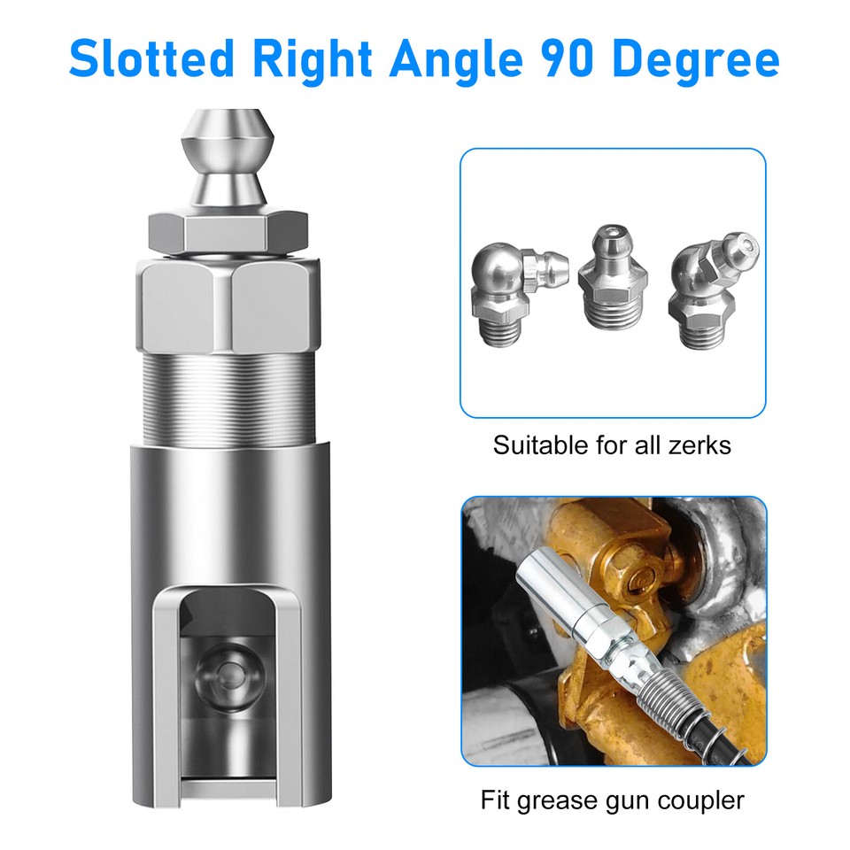 8 pcs Grease Gun Accessory Set Needle Nozzle Dispenser 90 Degree ...