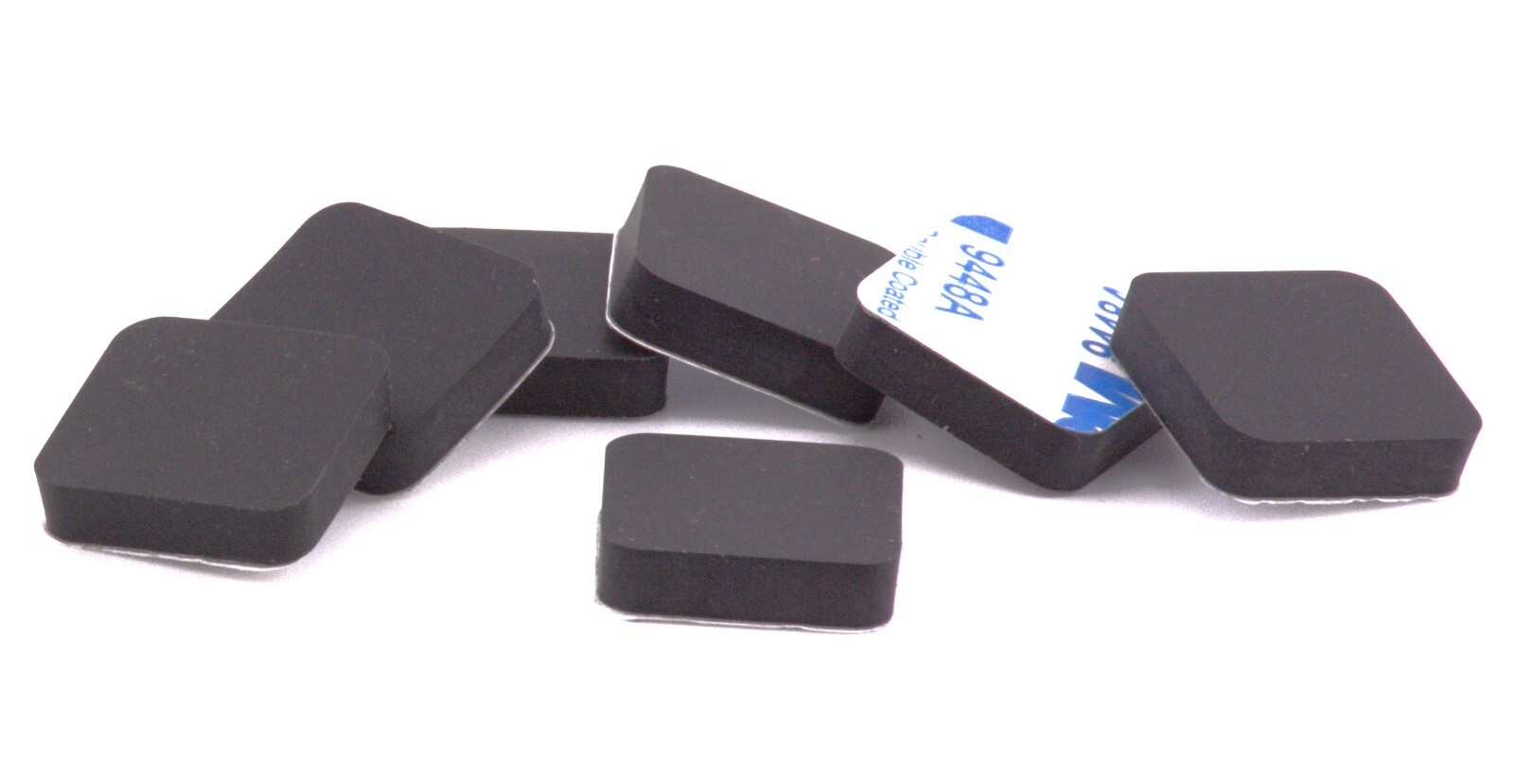 3/4" Square Rubber Feet 3/16" Tall 3M Adhesive Backing Various Pack ...