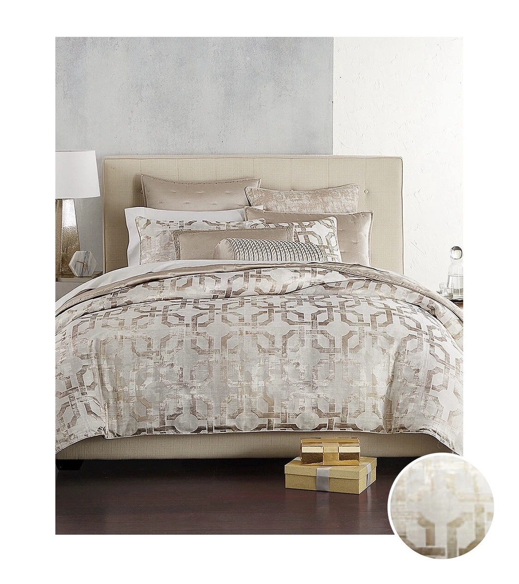factory outlet store Hotel Collection Fresco Comforter, King. Gold