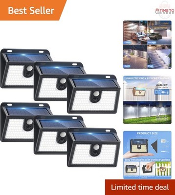 Solar Motion Sensor Outdoor Lights 3 Modes Bright Security Wall Light ...