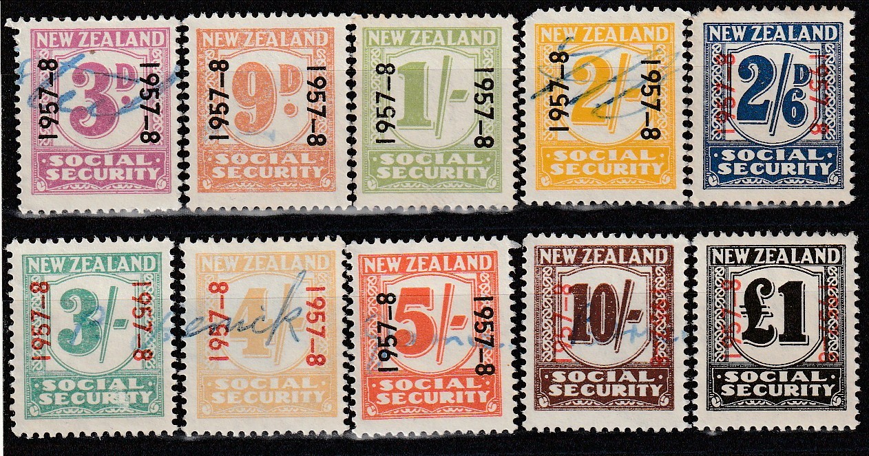 New Zealand - Revenue, Social Security part set 1957-58 | eBay