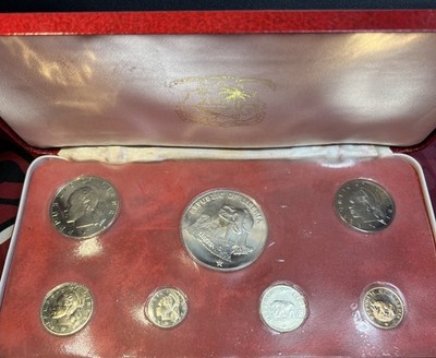 1973 Liberia Proof 7 Coin Set with 1 Oz Silver Elephant Coin Only ...