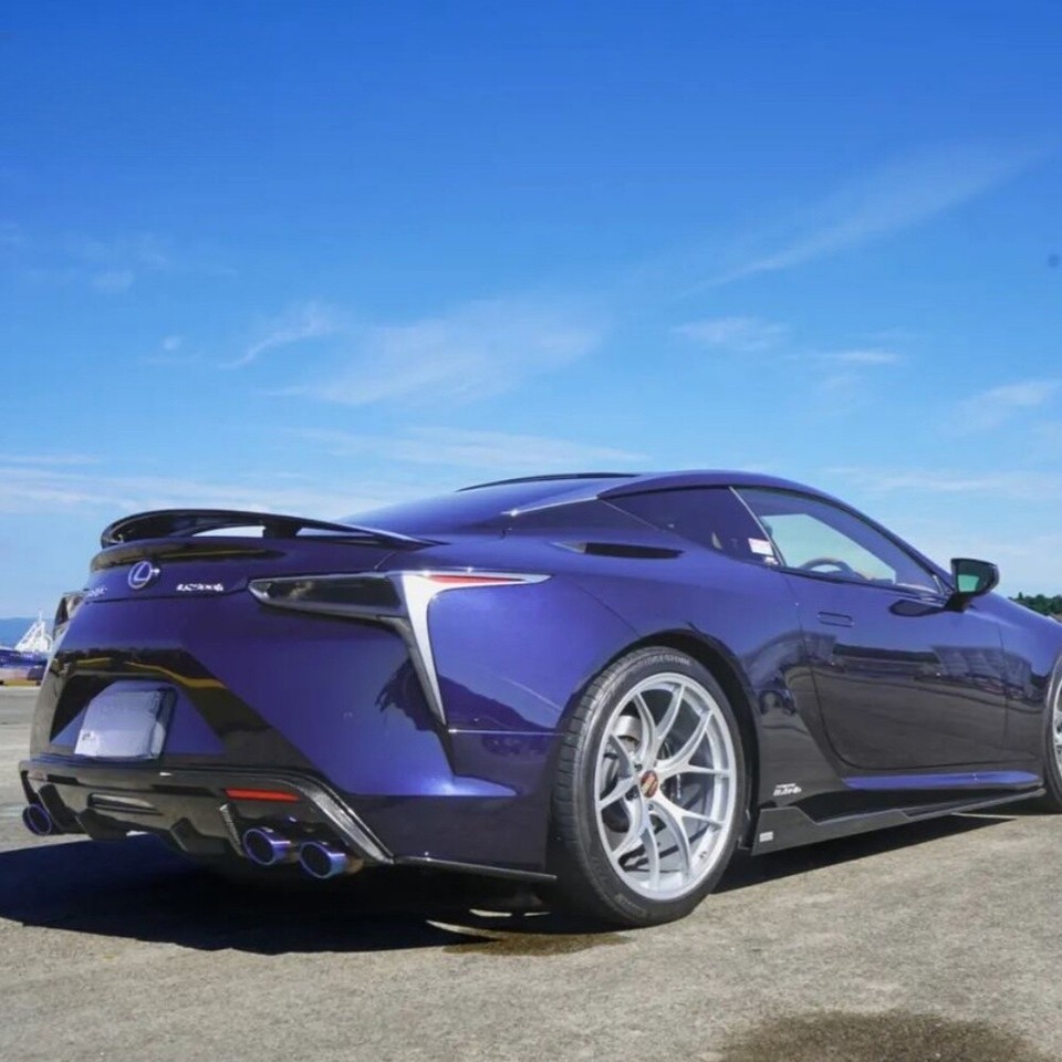For Lexus LC500 LC500h Rear Bumper Diffuser W/Exhaust Tips Dry Carbon ...