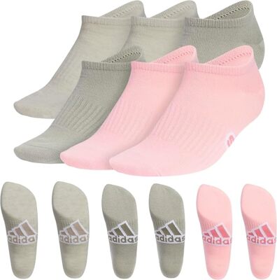 ADIDAS SOCKS WOMEN'S - NO SHOW CUT - 243 PEACH BEIGE - SHOE SZ 5-10 ...