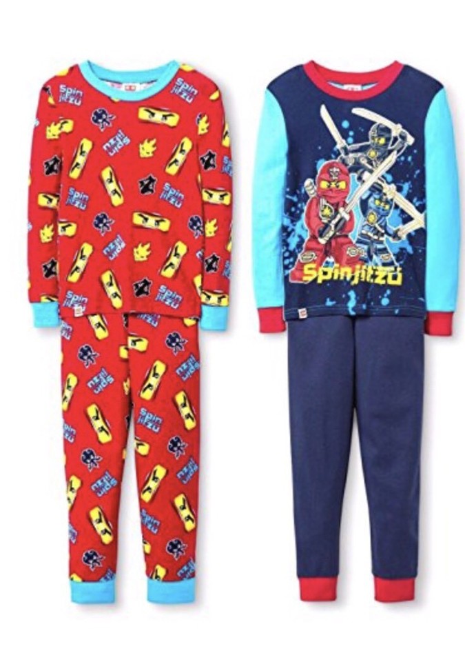 New Lego Ninjago Pajamas Boys Size 4 2 Piece set Snug Fit Cotton 2 Sets ...