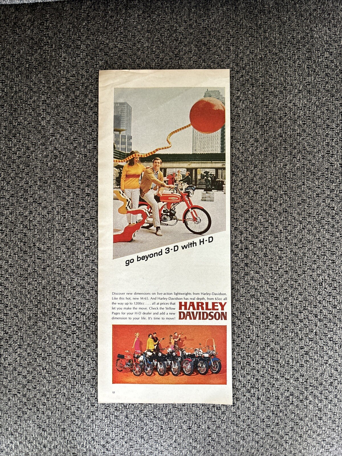 Harley-Davidson M-65cc Vintage 1960’s Magazine Print Ad 5.5x13.75in. | eBay